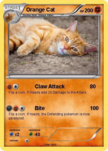 Pokémon Orange Cat 9 9 - Claw Attack - My Pokemon Card