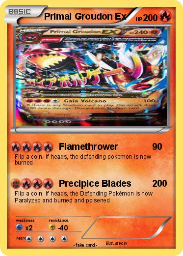Pokémon Primal Groudon Ex 16 16 - Flamethrower - My Pokemon Card