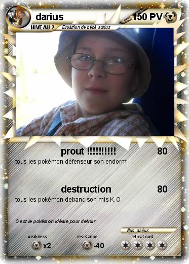 Pokémon darius 10 10 - prout !!!!!!!!!! - Ma carte Pokémon