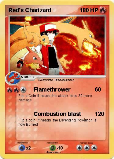 Pokémon Red s Charizard 52 52 - Flamethrower - My Pokemon Card