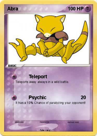 Pokémon Abra 196 196 - Teleport - My Pokemon Card