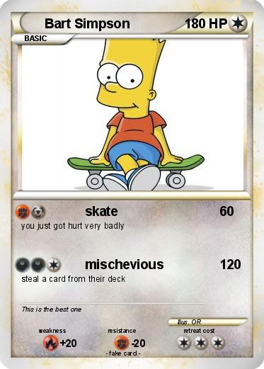 Pokémon Bart Simpson 544 544 - skate - My Pokemon Card