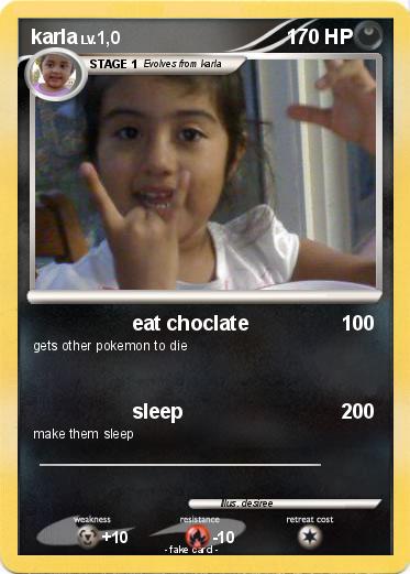 Pokémon karla 5 5 - eat choclate - My Pokemon Card
