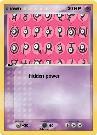 Pokémon unown 394 394 - hidden power - My Pokemon Card