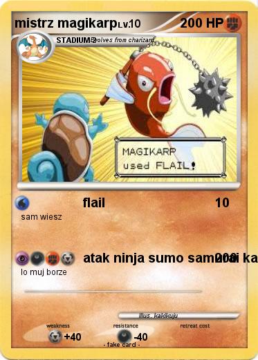 Pokémon mistrz magikarp - flail - Twoja własna karta pokemon