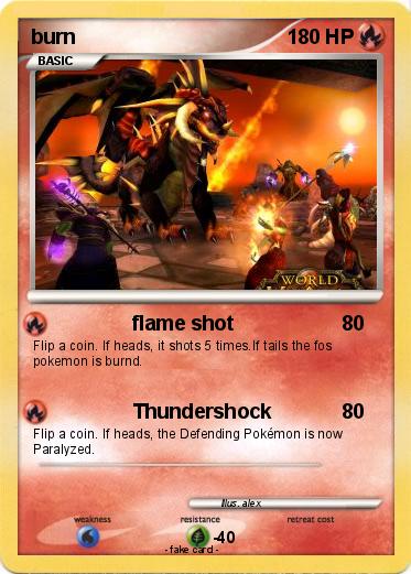 Pokémon burn 80 80 - flame shot - My Pokemon Card