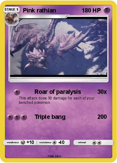 Pokémon Pink rathian 2 2 - Roar of paralysis - My Pokemon Card