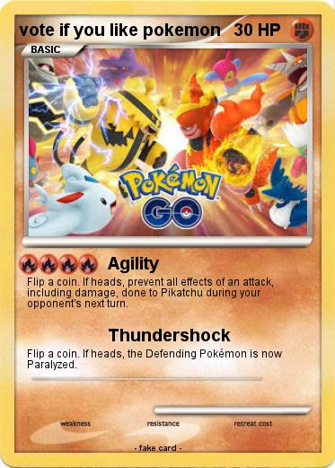 Pokémon vote if you like pokemon 45 45 - Agility - My Pokemon Card