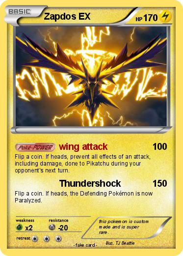 Pokémon Zapdos EX 98 98 - wing attack - My Pokemon Card