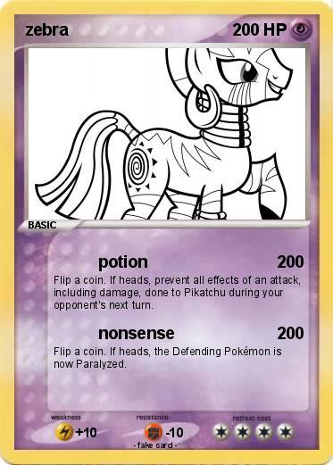 Pokémon zebra 102 102 - potion - My Pokemon Card