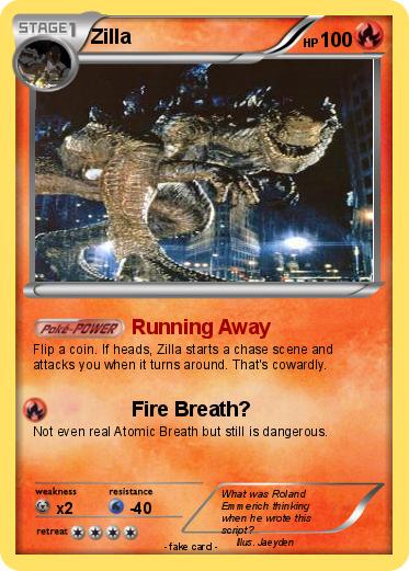 Pokémon Zilla 170 170 - Running Away - My Pokemon Card