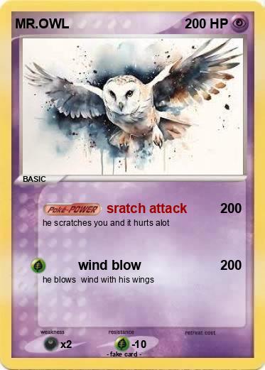 Pokémon MR OWL 18 18 - sratch attack - My Pokemon Card