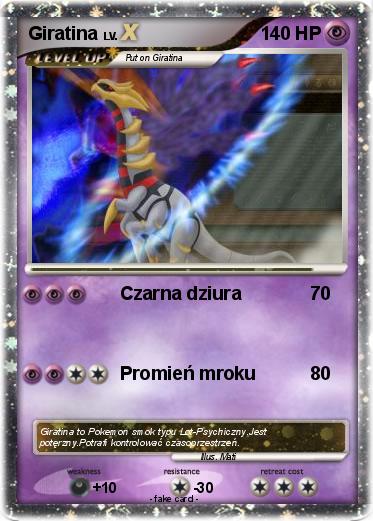 Pokémon Giratina 3103 3103 - Czarna dziura - Twoja własna karta pokemon