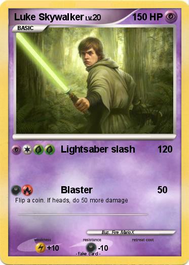Pokémon Luke Skywalker 348 348 - Lightsaber slash - My Pokemon Card