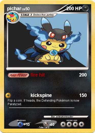 Pokémon pichar 1 1 - fire hit - My Pokemon Card