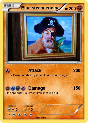 Pokémon Blue steam engine - Attack - My Pokemon Card
