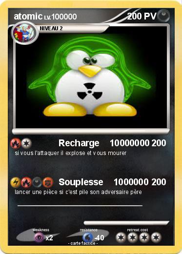 Pokémon atomic 110 110 - Recharge 10000000 - Ma carte Pokémon