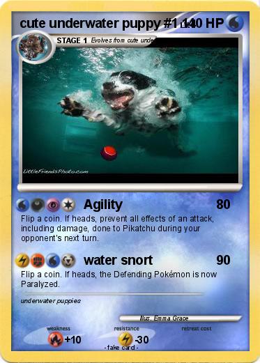 Pokémon cute underwater puppy 1 1 - Agility - My Pokemon Card