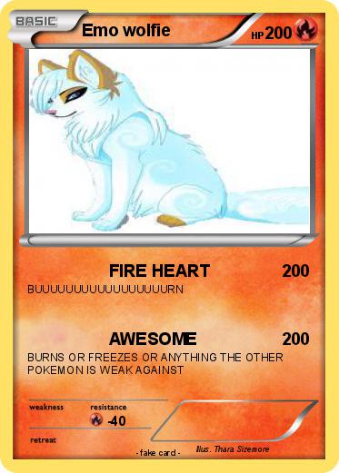Pokémon Emo wolfie - FIRE HEART - My Pokemon Card