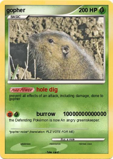 Pokémon gopher 25 25 - hole dig - My Pokemon Card