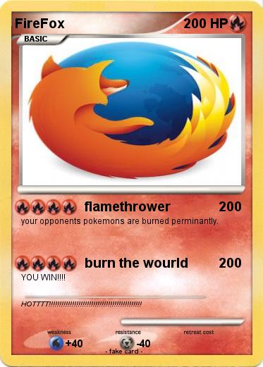 Pokémon FireFox 221 221 - flamethrower - My Pokemon Card