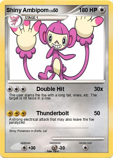 Pokémon Shiny Ambipom - Double Hit - My Pokemon Card