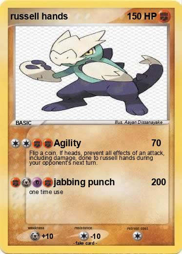 Pokémon russell hands - Agility - My Pokemon Card