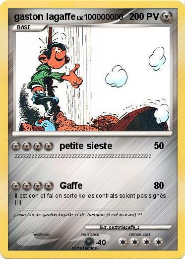 Pokémon gaston lagaffe 7 7 - petite sieste - Ma carte Pokémon
