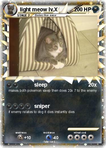 Pokémon light meow lv X - sleep - My Pokemon Card