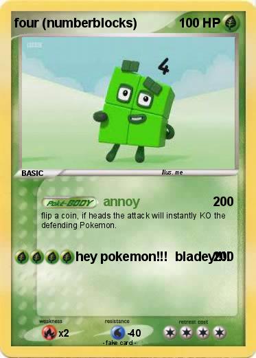 Pokémon four numberblocks - annoy - My Pokemon Card