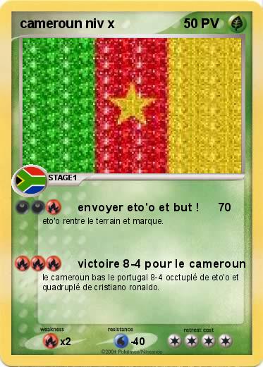 Pokémon cameroun niv x - envoyer eto'o et but ! - Ma carte Pokémon