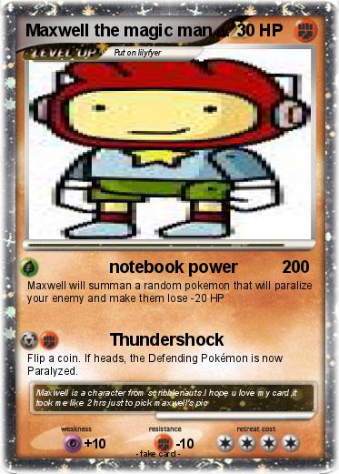 Pokémon Maxwell the magic man - notebook power - My Pokemon Card