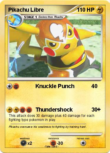 Pokémon Pikachu Libre 40 40 - Knuckle Punch - My Pokemon Card