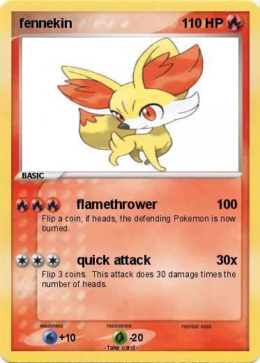 Pokémon fennekin 460 460 - flamethrower - My Pokemon Card