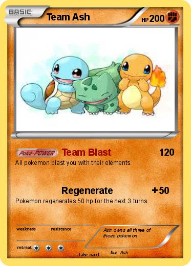 Pokémon Team Ash 9 9 - Team Blast - My Pokemon Card