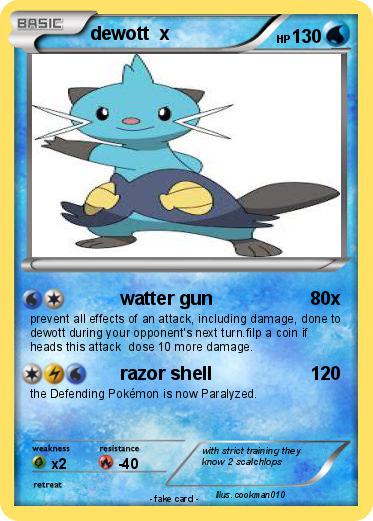 Pokémon dewott x 2 2 - watter gun x - My Pokemon Card
