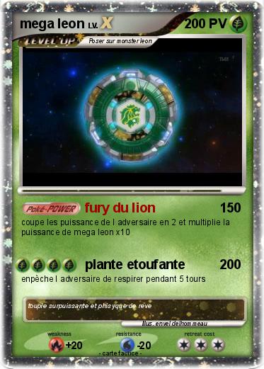 Pokémon mega leon - fury du lion - Ma carte Pokémon