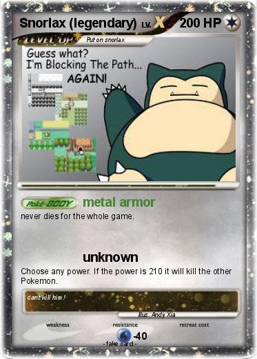 Pokémon Snorlax legendary - metal armor - My Pokemon Card