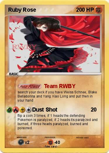 Pokémon Ruby Rose 12 12 - Team RWBY - My Pokemon Card