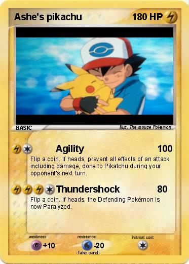 Pokémon Ashe s pikachu - Agility - My Pokemon Card