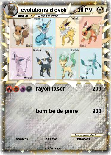 Pokémon evolutions d evoli 3 3 - rayon laser - Ma carte Pokémon