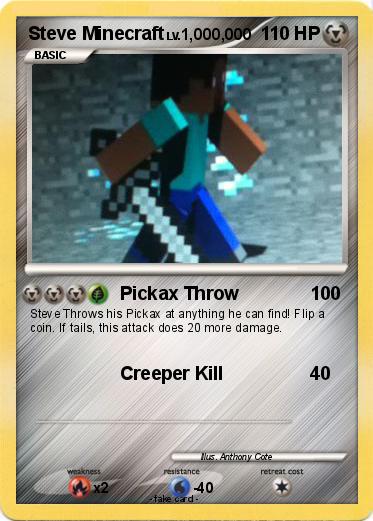 Pokémon Steve Minecraft 20 20 - Pickax Throw - My Pokemon Card