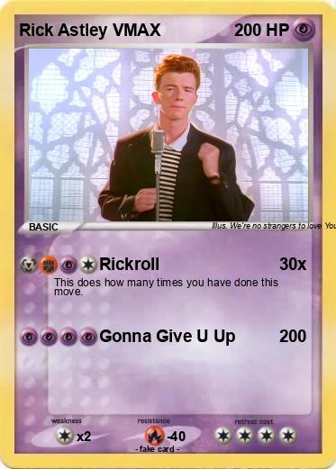 Pokémon Rick Astley VMAX - Rickroll - My Pokemon Card