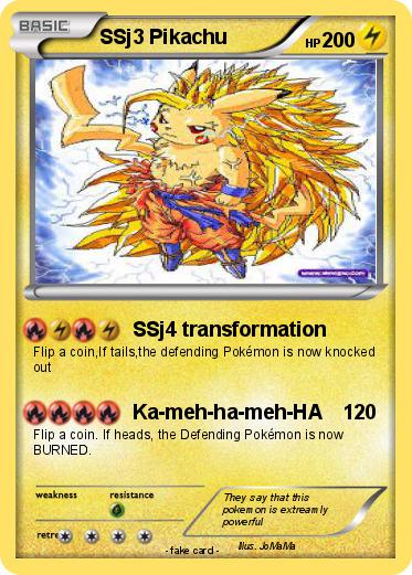 Pokémon SSj3 Pikachu 28 28 - SSj4 transformation - My Pokemon Card