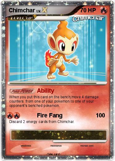 Pokémon Chimchar 430 430 - Ability - My Pokemon Card