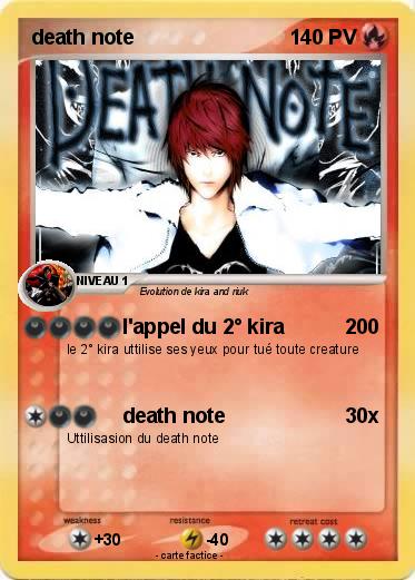 Pokémon death note 25 25 - l'appel du 2° kira - Ma carte Pokémon
