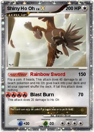 Pokémon Shiny Ho Oh 34 34 - Rainbow Sword - My Pokemon Card