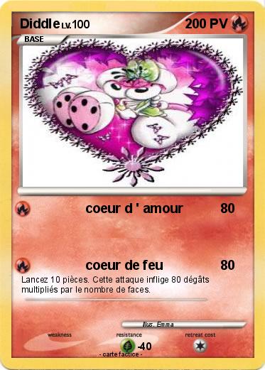 Pokémon Diddle 4 4 - coeur d ' amour - Ma carte Pokémon