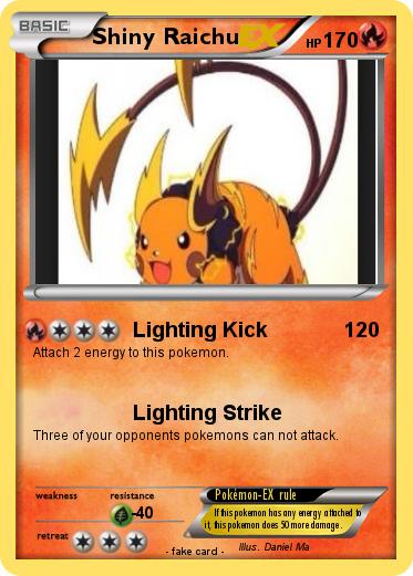 Pokémon Shiny Raichu 10 10 - Lighting Kick - My Pokemon Card