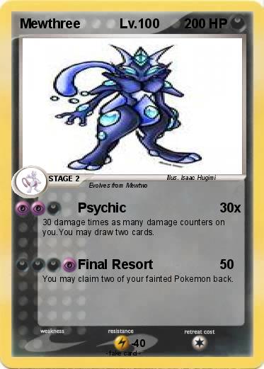 Pokémon Mewthree Lv 100 3 3 - Psychic - My Pokemon Card